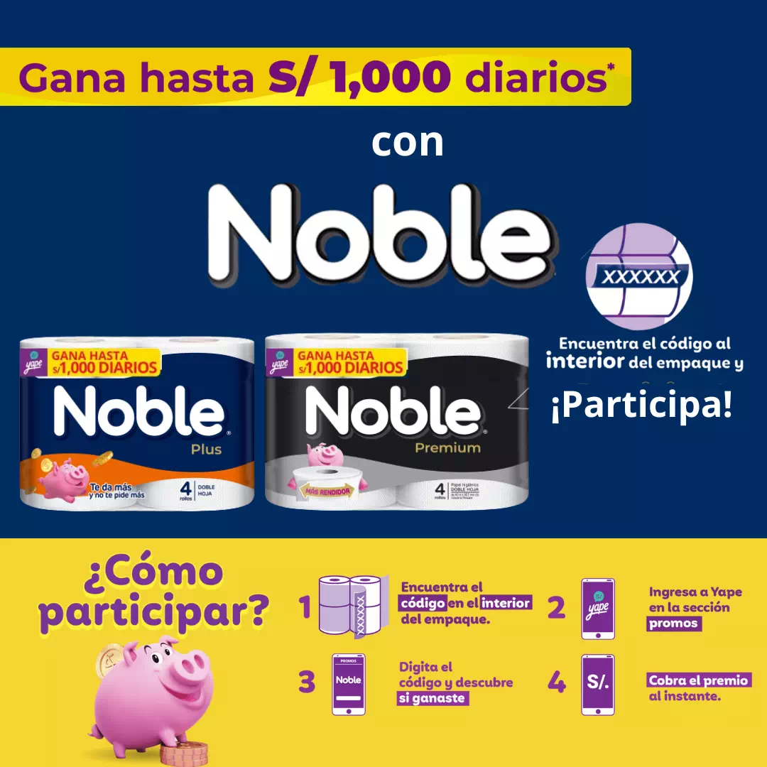 Promo Sorteo papel higiénico Noble 2025 - Perú Promo
